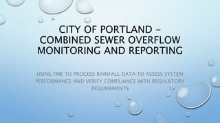 Combined Sewer Overflow Monitoring and Reporting | PPTX | Civil ...