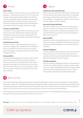 fme Product Review CARA by Generis | PDF