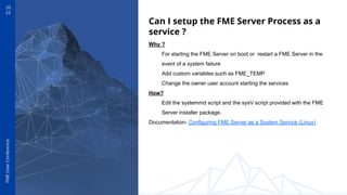 FME Server Linux FME UC 2022 Presentation - Merline and Richard ...