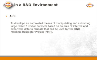 FME's Role in a Map Revision Production Workflow and R&D Environment | PPT