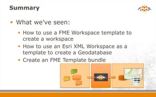FME Lightning Talk: Esri Geodatabase Templates | PPTX