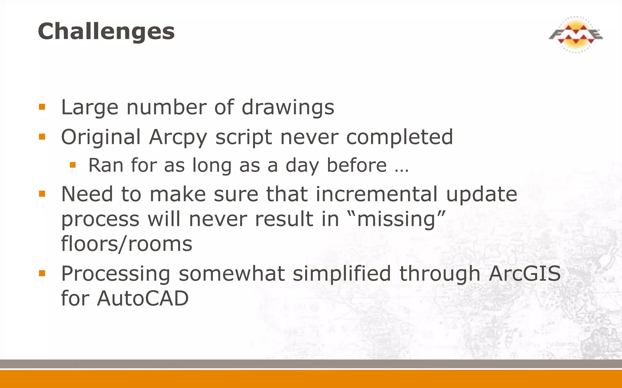 Managing Floorplans with AutoCAD and ArcGIS Using FME | PPTX