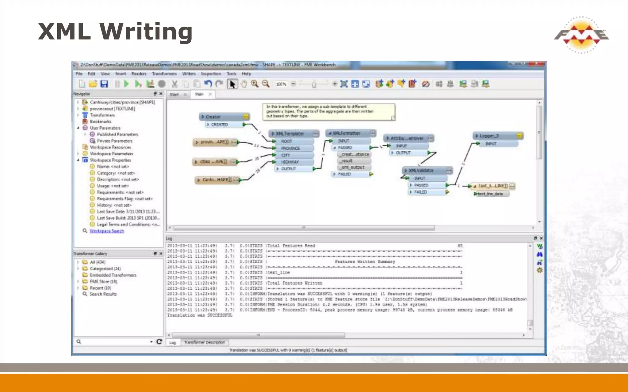 FME Lightning Talk: FME 2013, XML and JSON | PPTX