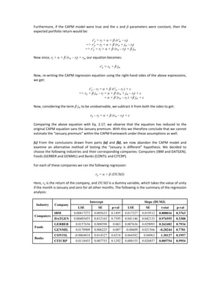 Testing for the 'January Effect' under the CAPM framework | PDF