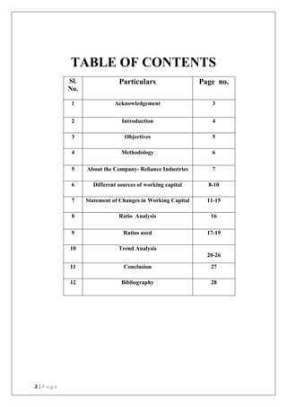 working capital management- Reliance 2020 | PDF