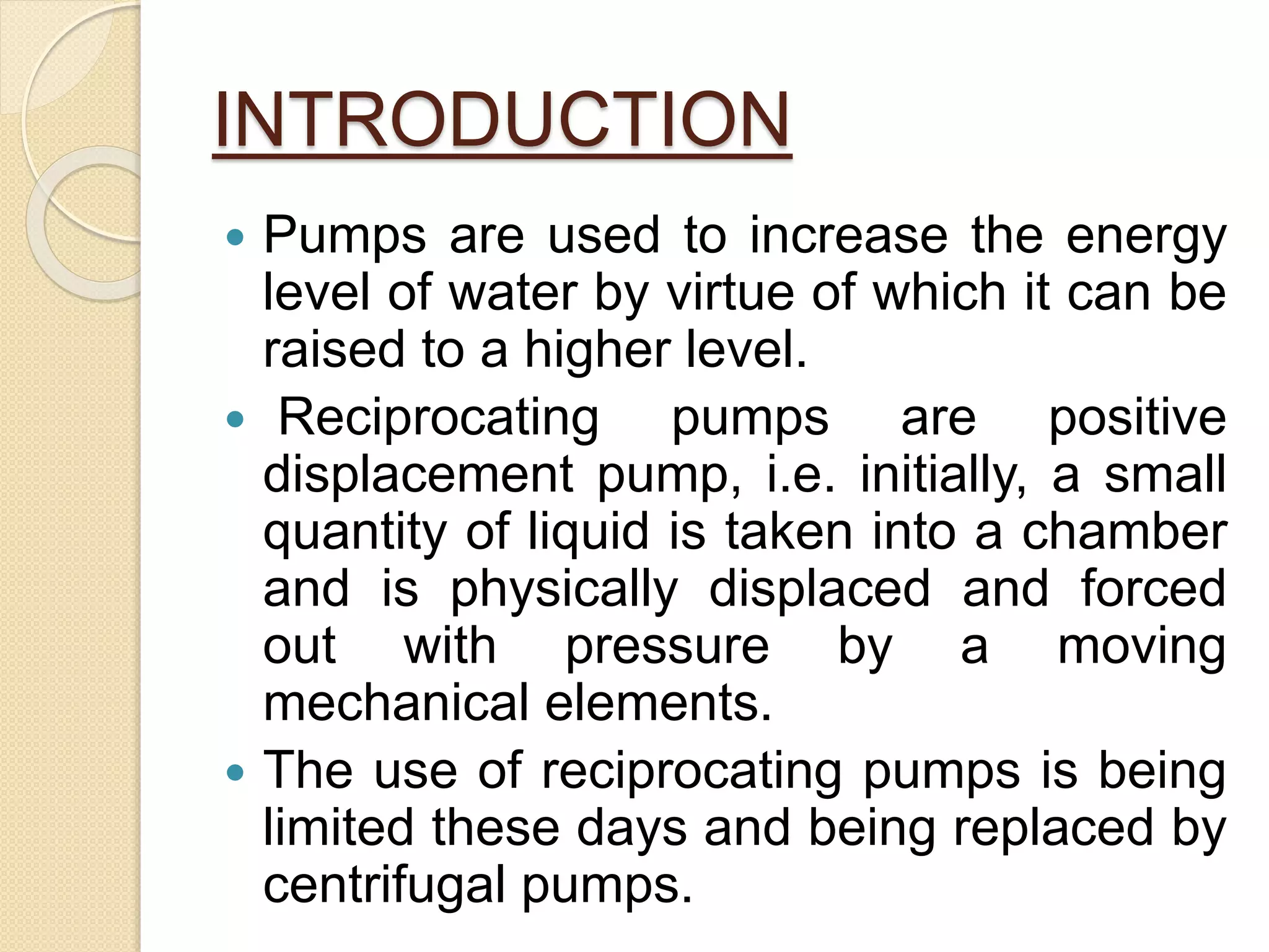 Reciprocating Pumps | PPTX