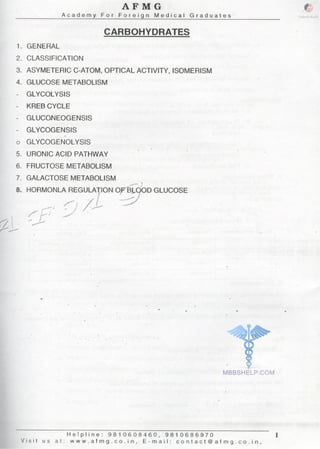 FMGE Notes - Biochemistry | PDF