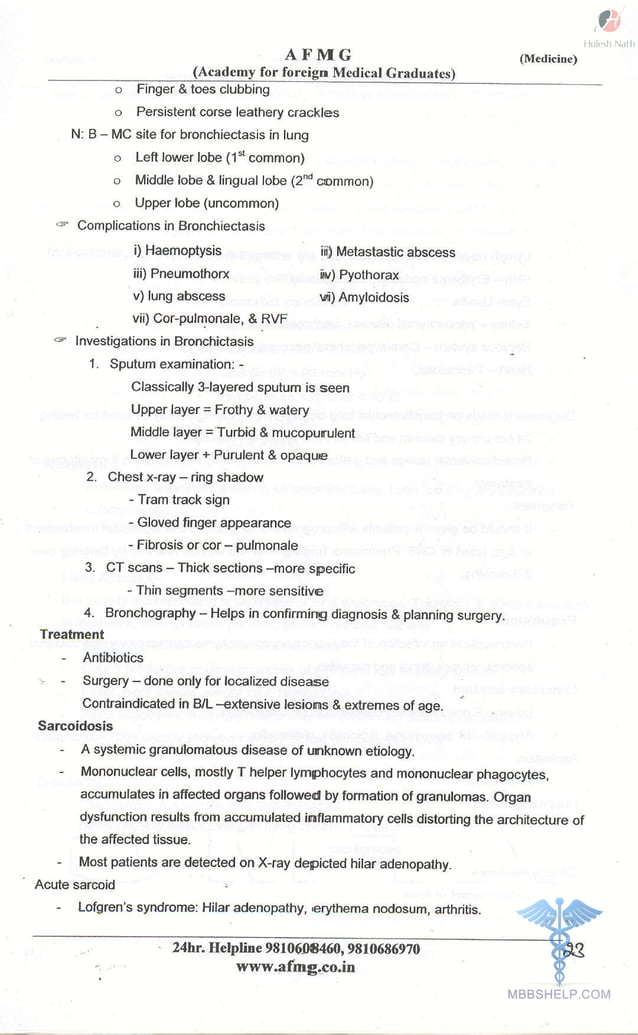 FMGE Notes - General Medicine | PDF