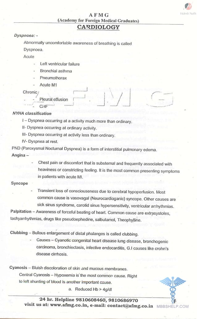 FMGE Notes - General Medicine | PDF