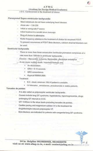 FMGE Notes - General Medicine | PDF