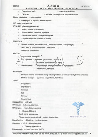 FMGE Notes - Pathology | PDF
