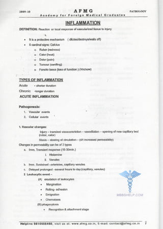 FMGE Notes - Pathology | PDF