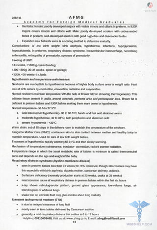 FMGE Notes - Pediatrics | PDF