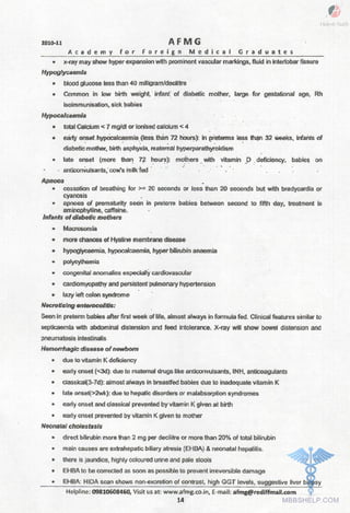 FMGE Notes - Pediatrics | PDF