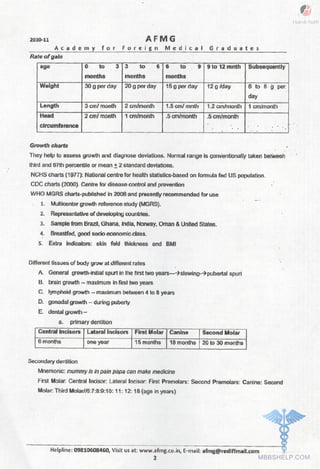 FMGE Notes - Pediatrics | PDF