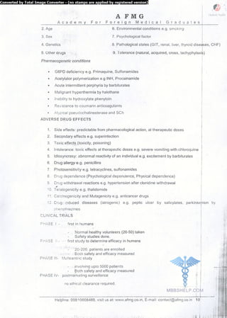 FMGE Notes - Pharmacology | PDF
