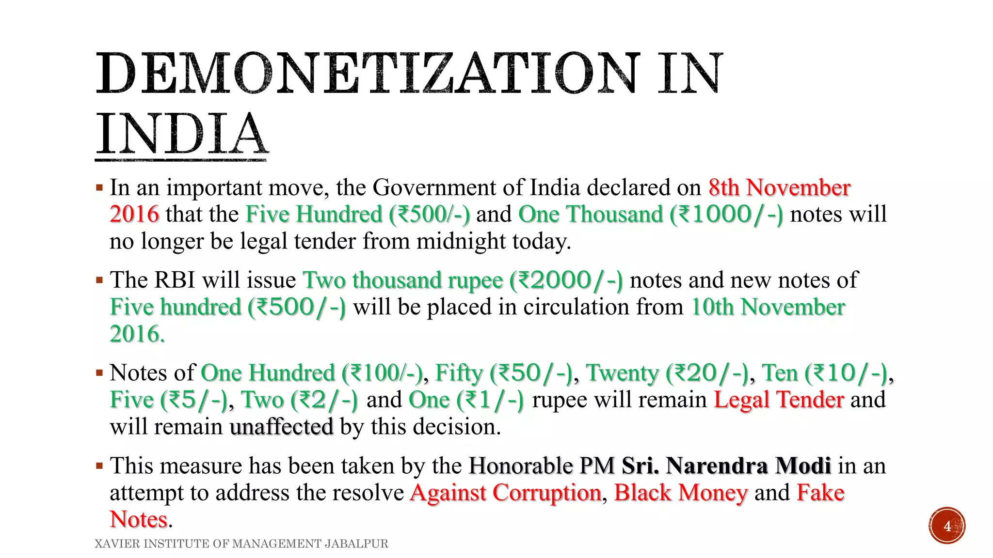 Con’s of Demonetization | PPTX