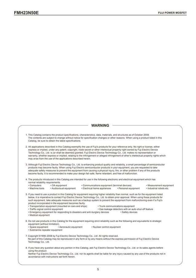 Original N-Channel Mosfet FMH23N50E 23N50E 500V 23A TO-247 New Fuji | PDF