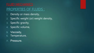 FLUID MECHANICS AND HYDRAULIC MACHINES | PPTX