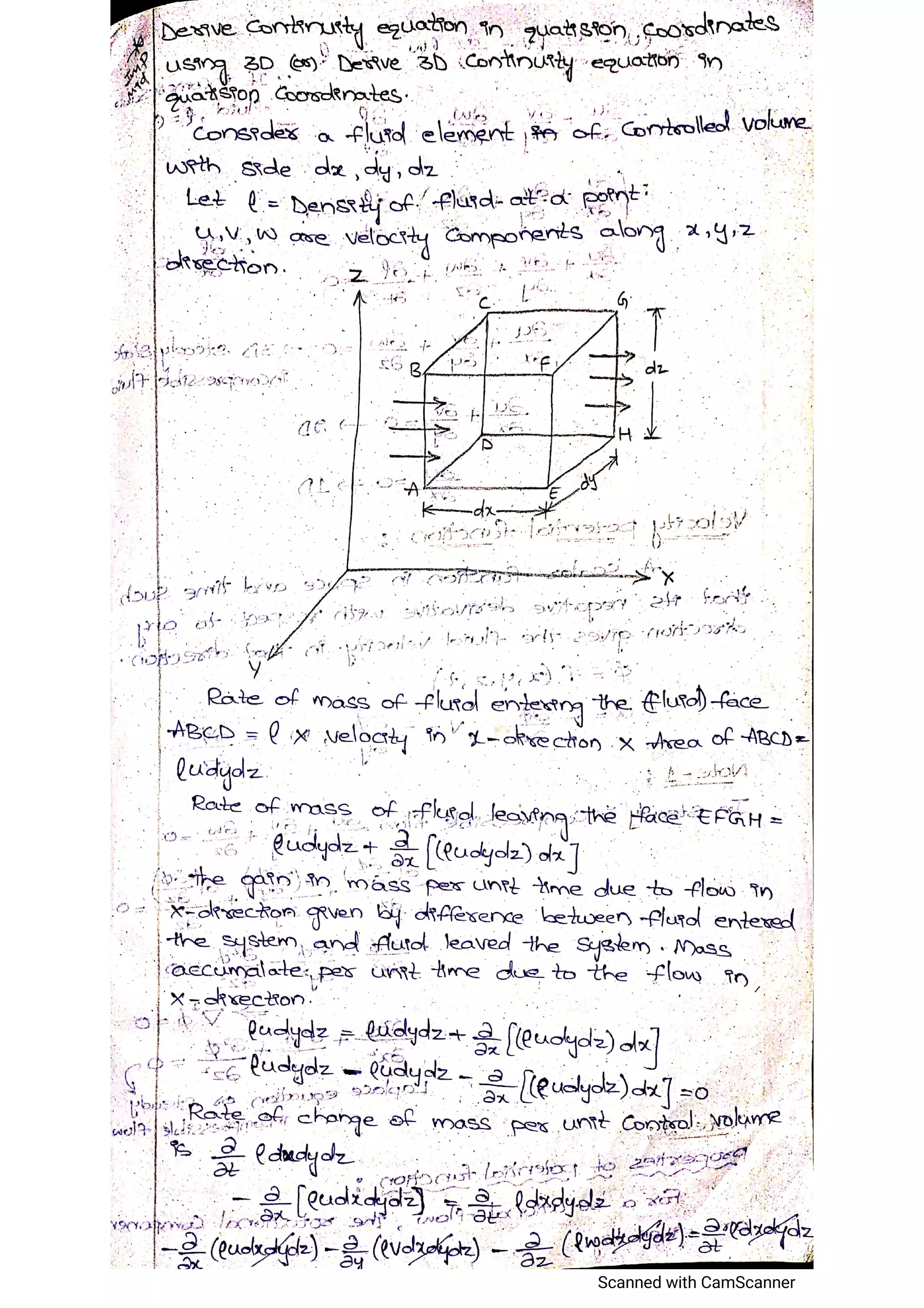 Hand written notes Fluid Mechanics and Hydraulic Machines (Common to ...