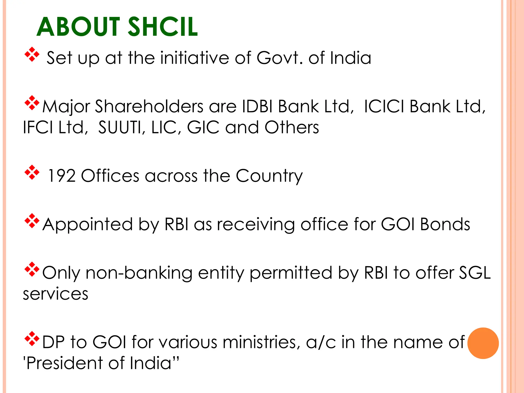 Discount Finance House India - Stock Holding Corporation | PPT ...
