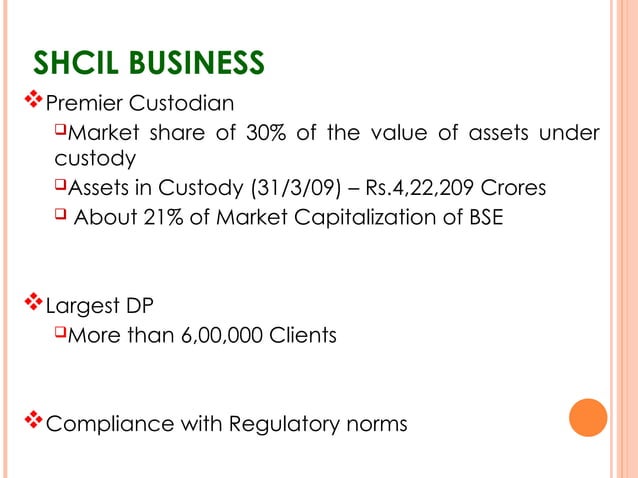 Discount Finance House India - Stock Holding Corporation | PPT ...