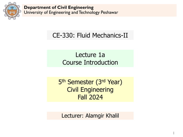 FM_II_Intro_Lect_1a.pdf of fluid mechanics by | PPT