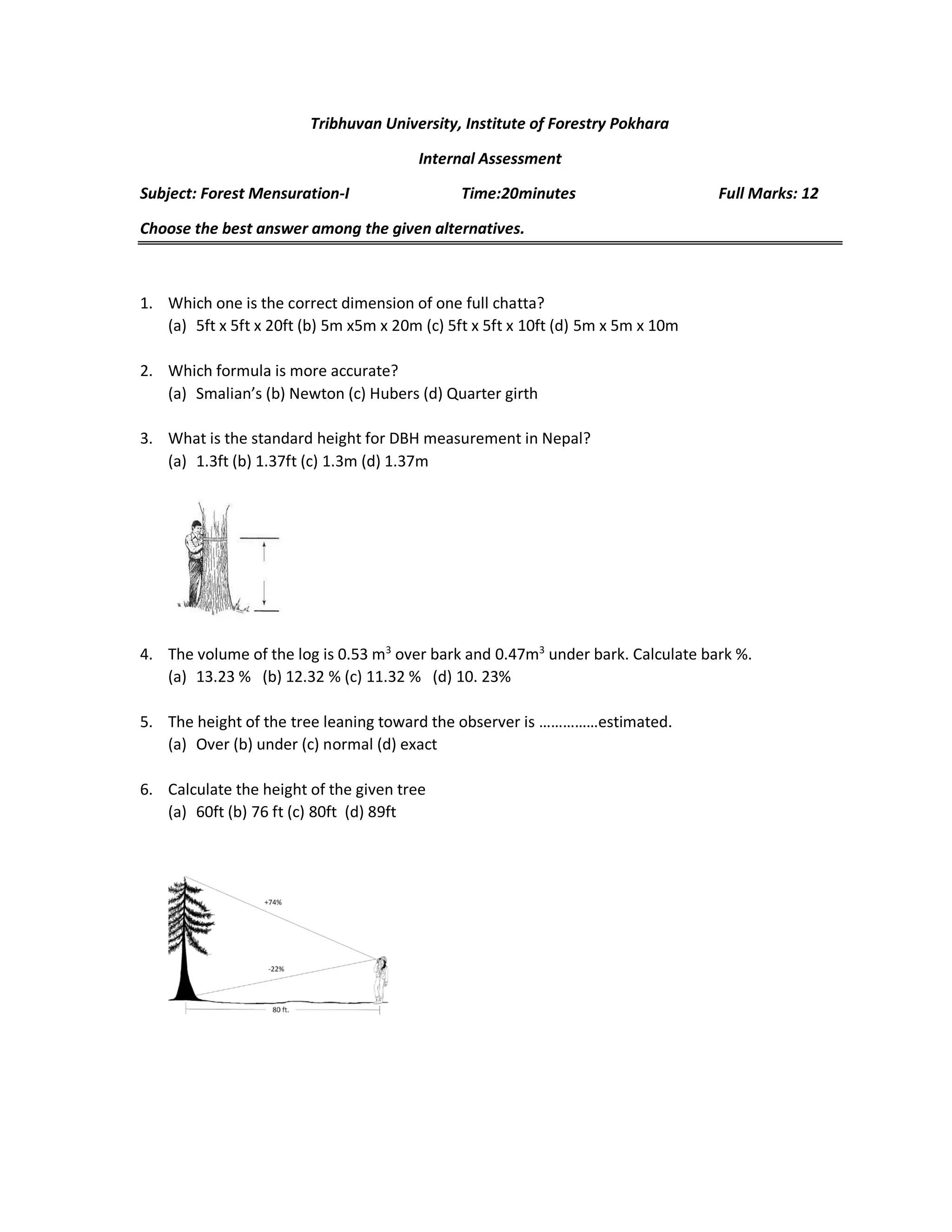 Forest Mensuration-I | PDF