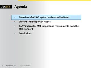 FMI Product Implementation at ANSYS - Sameer Kher | PPTX