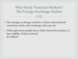 Financial Markets & Institutions | PPT