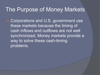 Money Markets | PPTX