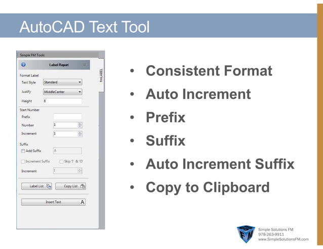 fmLABEL AutoCAD Text Insertion Tool | PPT