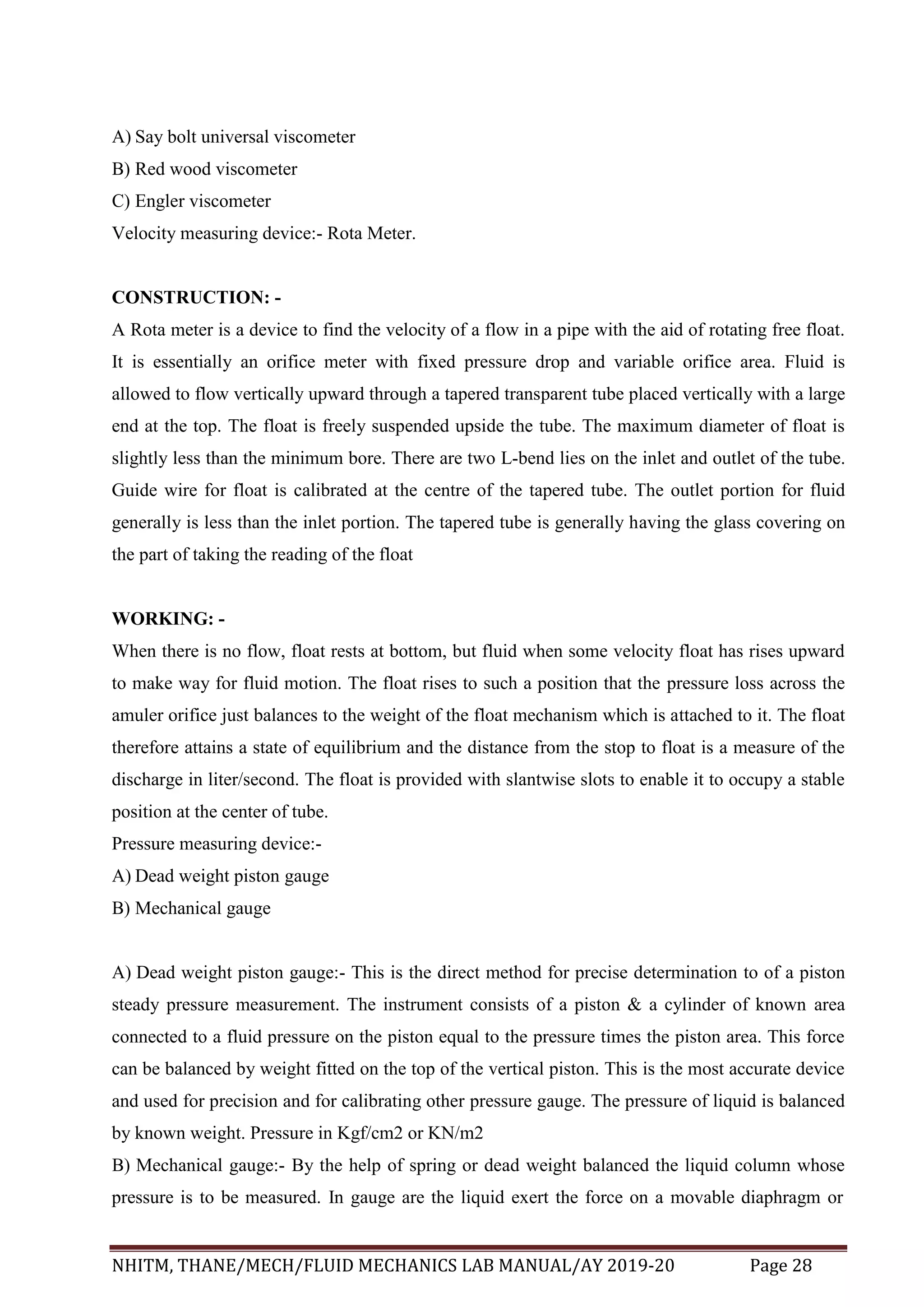 Fm Lab Manual Pdf