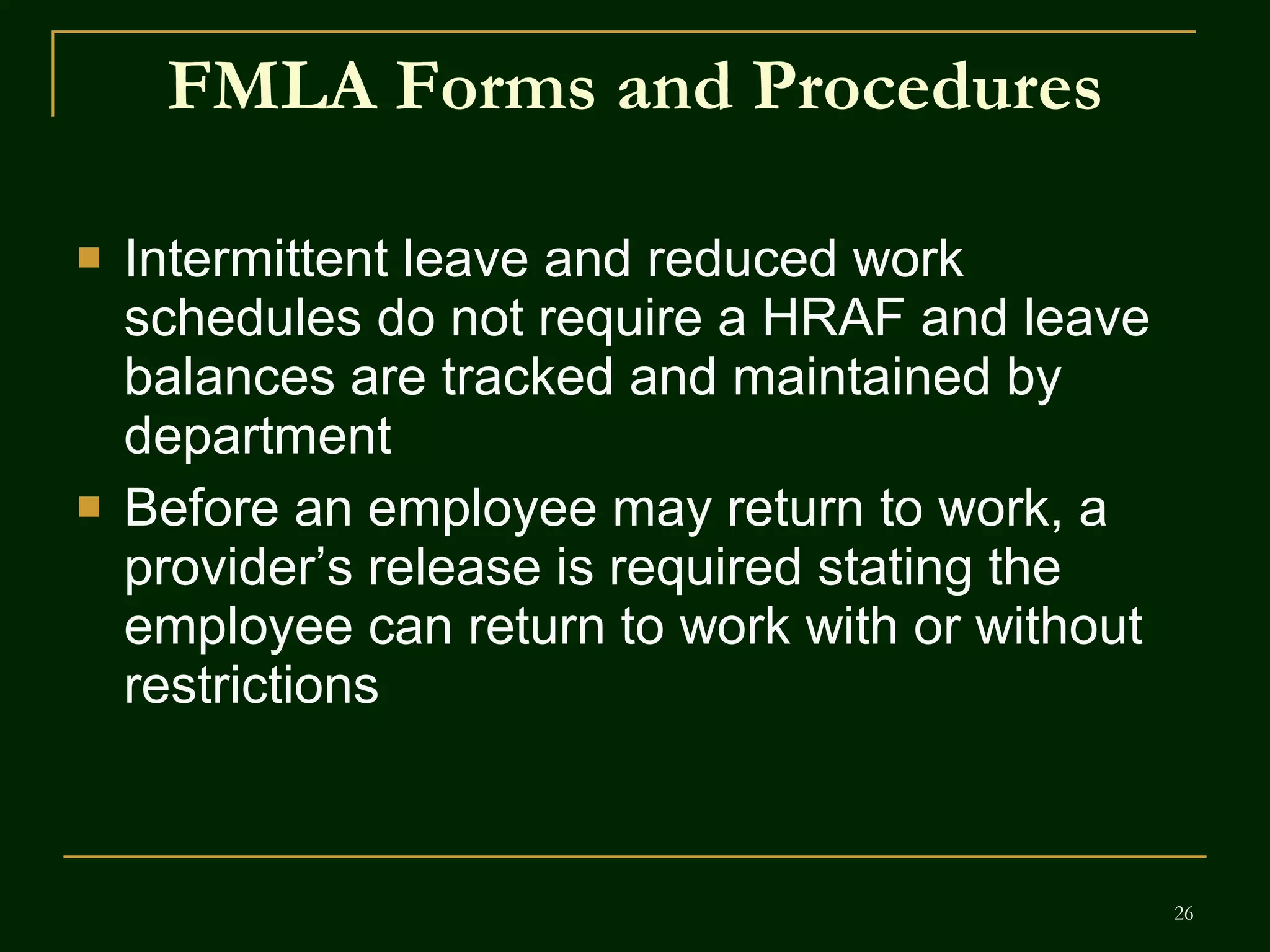 Fmla Employee Training V.4 Revised 02 11 09 | PPT