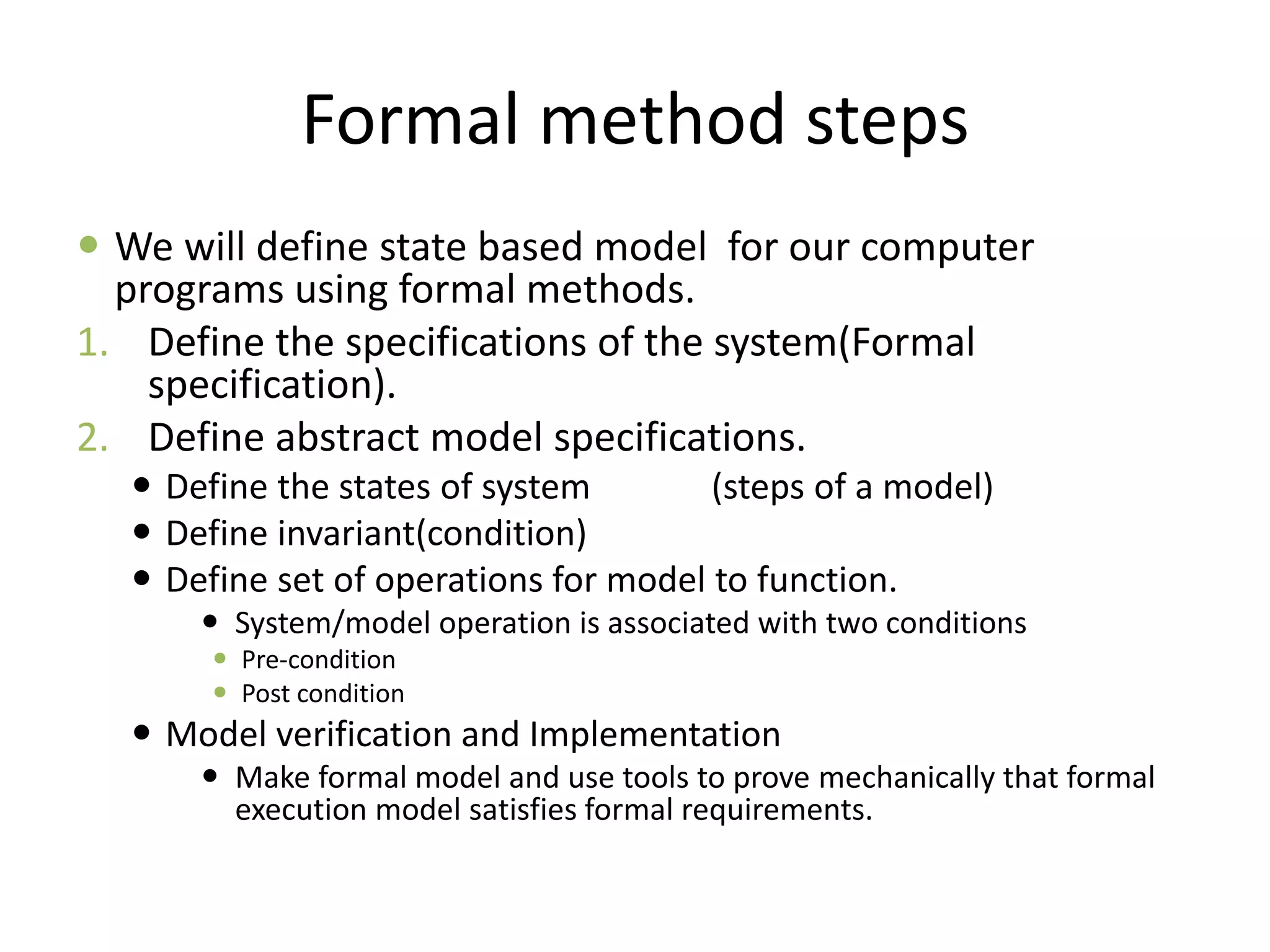 Formal Methods lecture 01 | PPTX