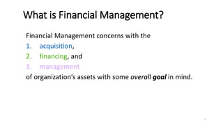 Role of Financial Management NUML Lecture 1 | PPT