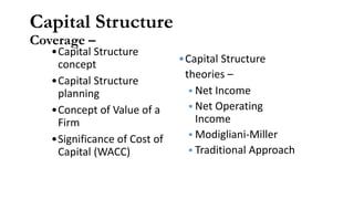 Financial Management Lecture 9 NUML Capital Structure | PPT