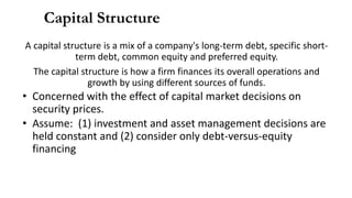 Financial Management Lecture 9 NUML Capital Structure | PPT