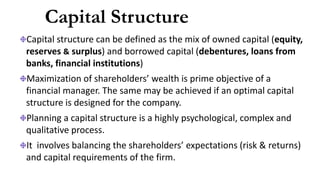 Financial Management Lecture 9 NUML Capital Structure | PPT