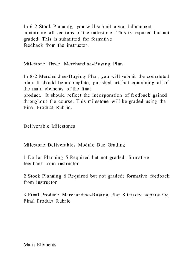 FMM 114 Final Project Guidelines and Grading Guide O | DOCX