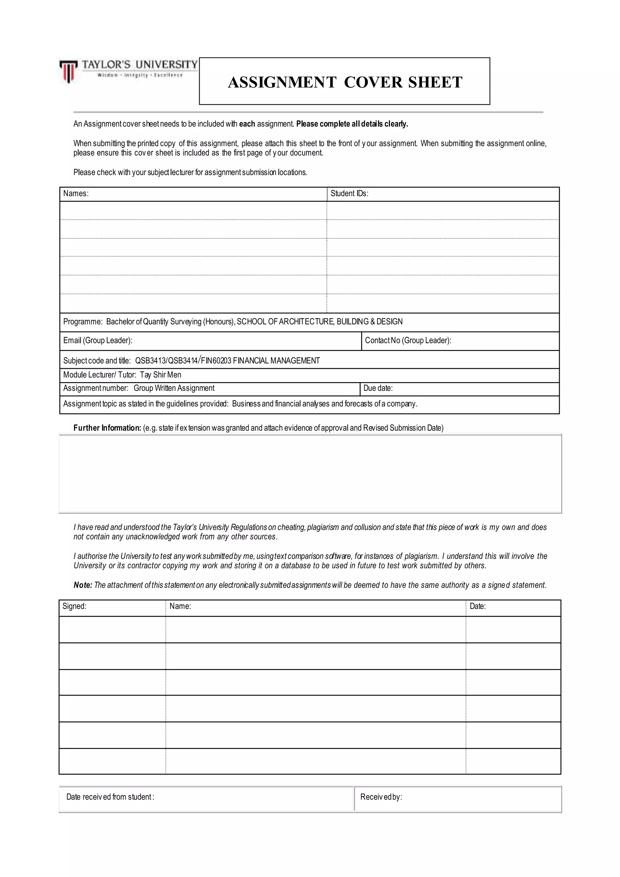Assignment - Financial Analysis | DOCX