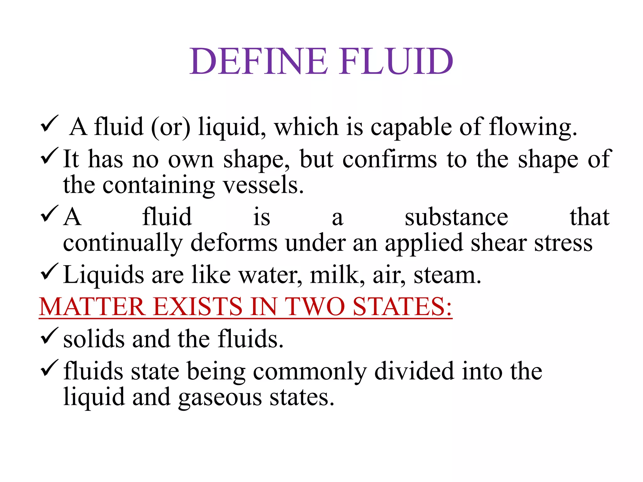 FLUID MECHANICS | PPTX