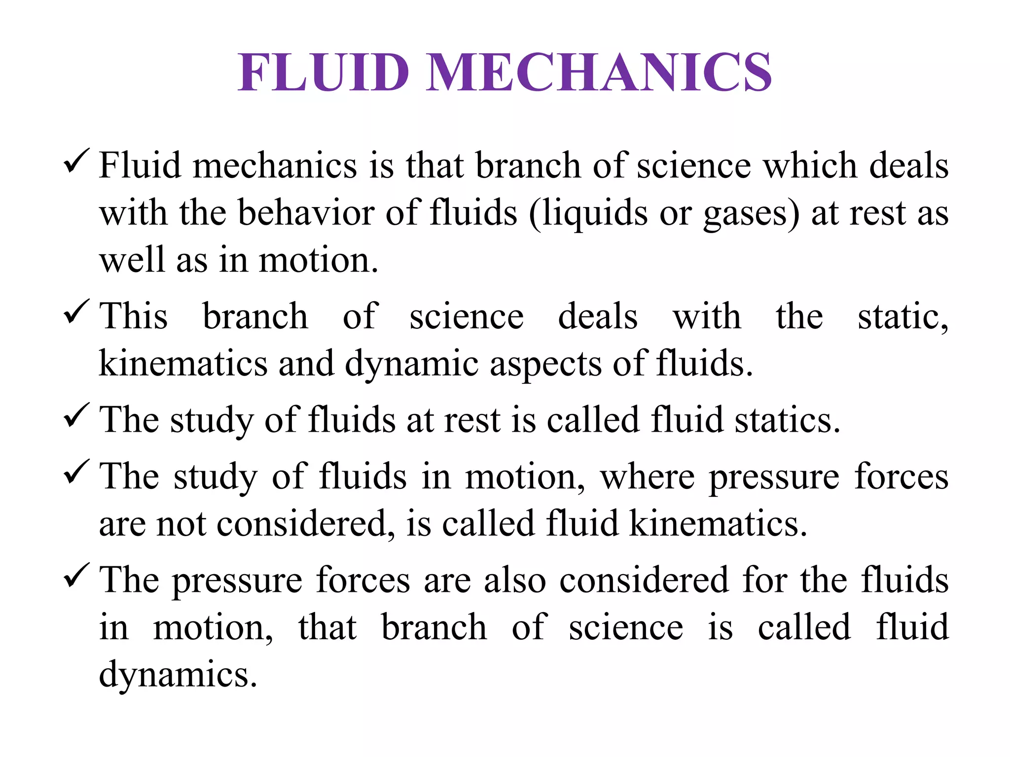 FMM- UNIT I FLUID PROPERTIES AND FLOW CHARACTERISTICS | PPTX