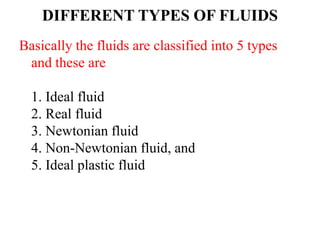 FMM- UNIT I FLUID PROPERTIES AND FLOW CHARACTERISTICS | PPT