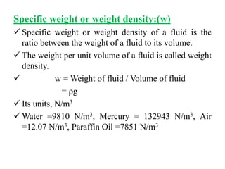 FMM- UNIT I FLUID PROPERTIES AND FLOW CHARACTERISTICS | PPTX