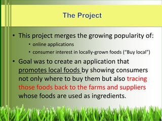 Farmers Markets Web Application | PPTX