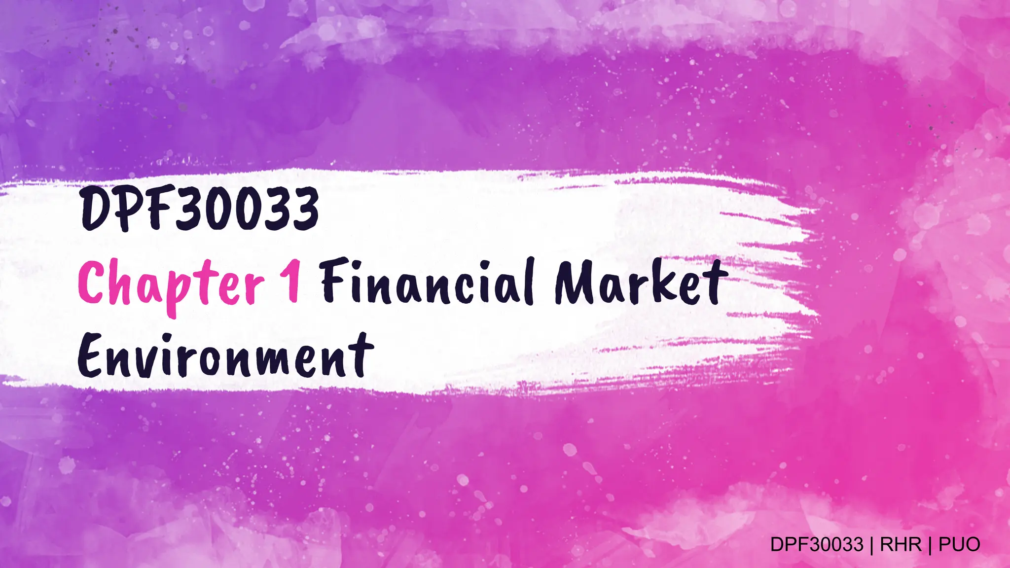 Chapter 1 : Financial Market operation in Malaysia. | PDF
