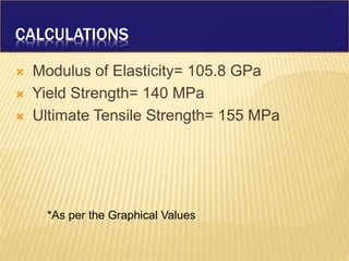 Stress strain analysis of metals using UTM. | PPTX