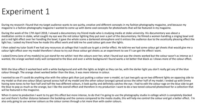 Fmp - production experiments | PPTX