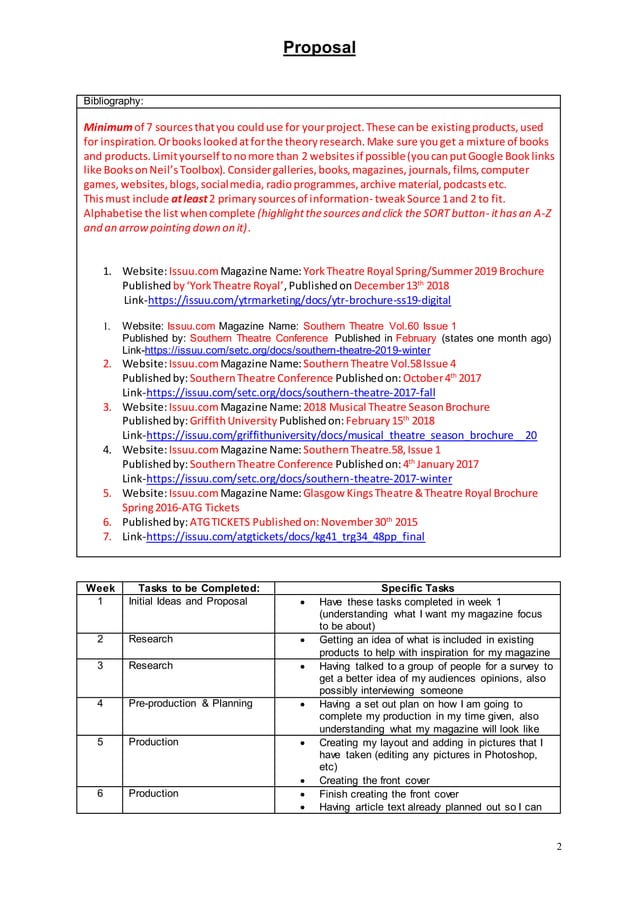 FMP Musical Theatre Proposal | PDF